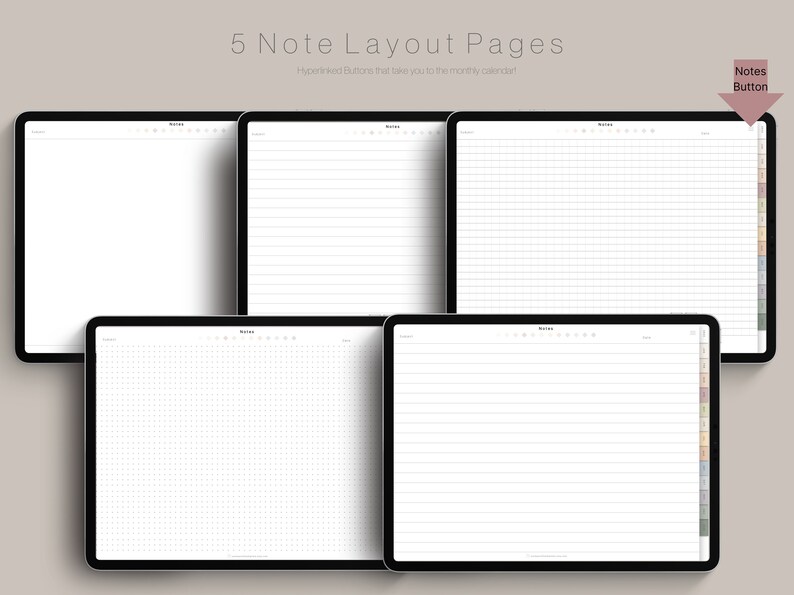 2023 Digital Monthly Calendar iPad Download Neutral Tone Notability ...