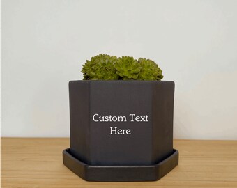 Custom Text Planter - Etsy