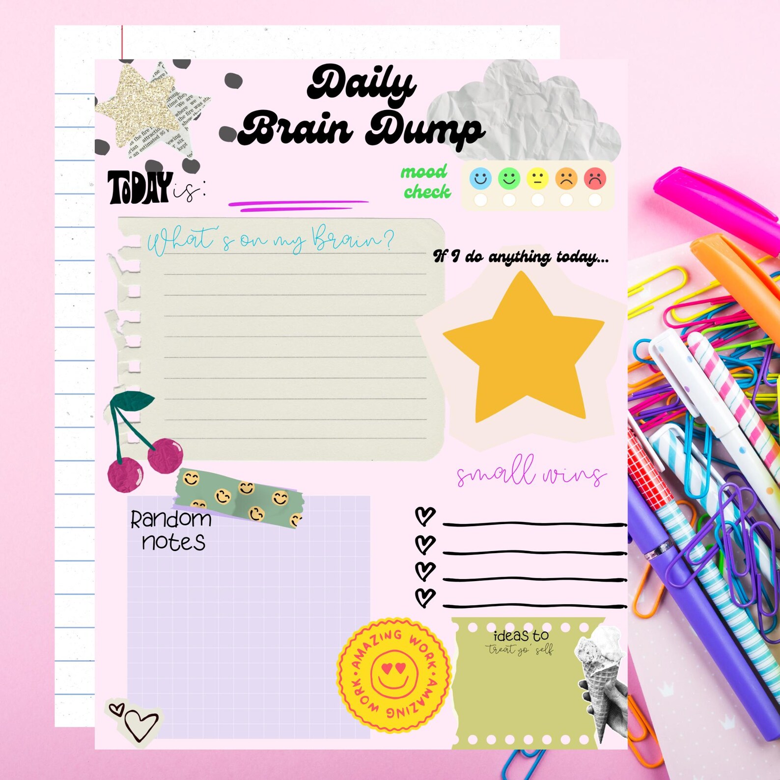 Daily + Weekly Brain Dump Bundle | Printable ADHD Planner Pages - Etsy
