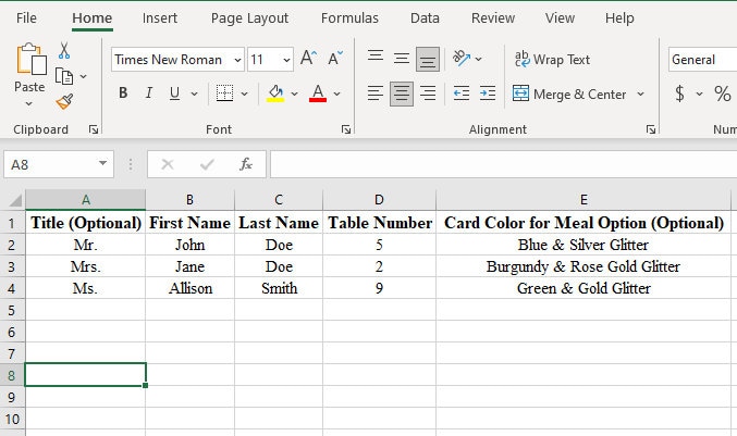 Printed Personalized Name Place Cards for Wedding Christmas - Etsy