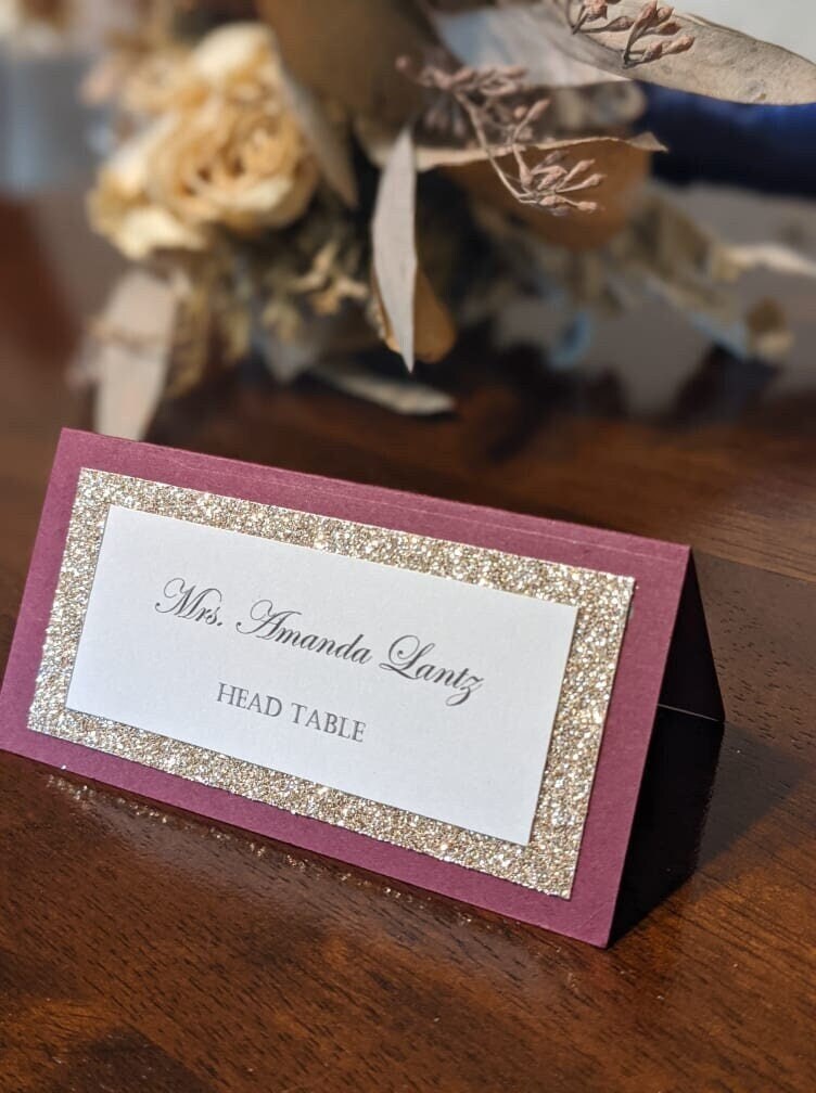 Printed Personalized Name Place Cards for Wedding Christmas - Etsy