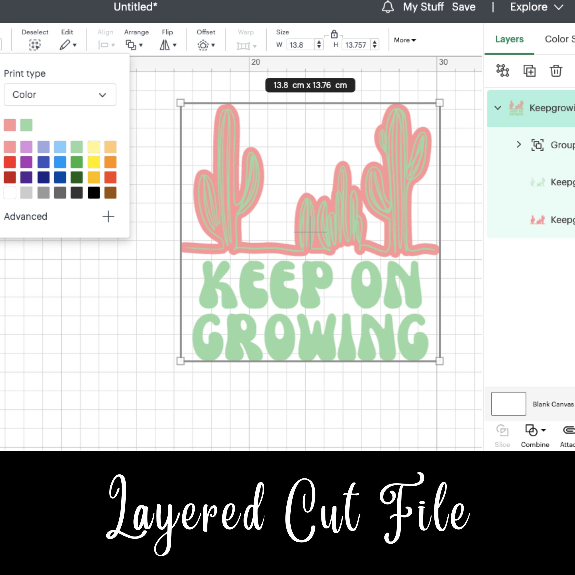 Cactus Svg Keep Growing Svg Motivational Svg Cut File - Etsy