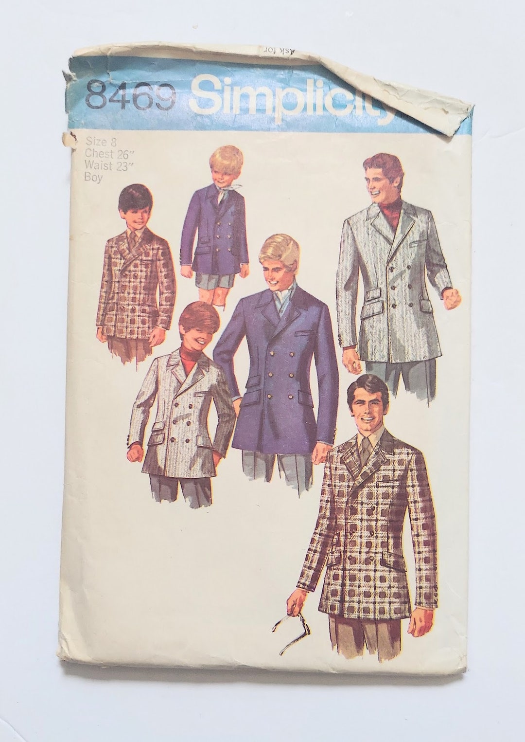 Simplicity Pattern 8469 Boys Fitted Jacket Size 8 Cut 1969 - Etsy