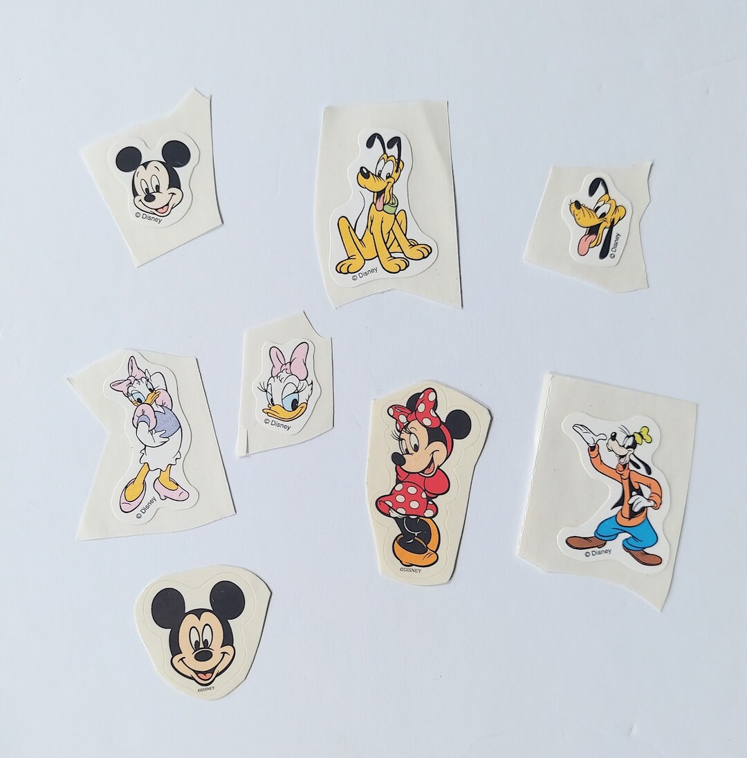 Mickey and Friends Disney Vintage Sticker Cut Lot of 8 - Etsy