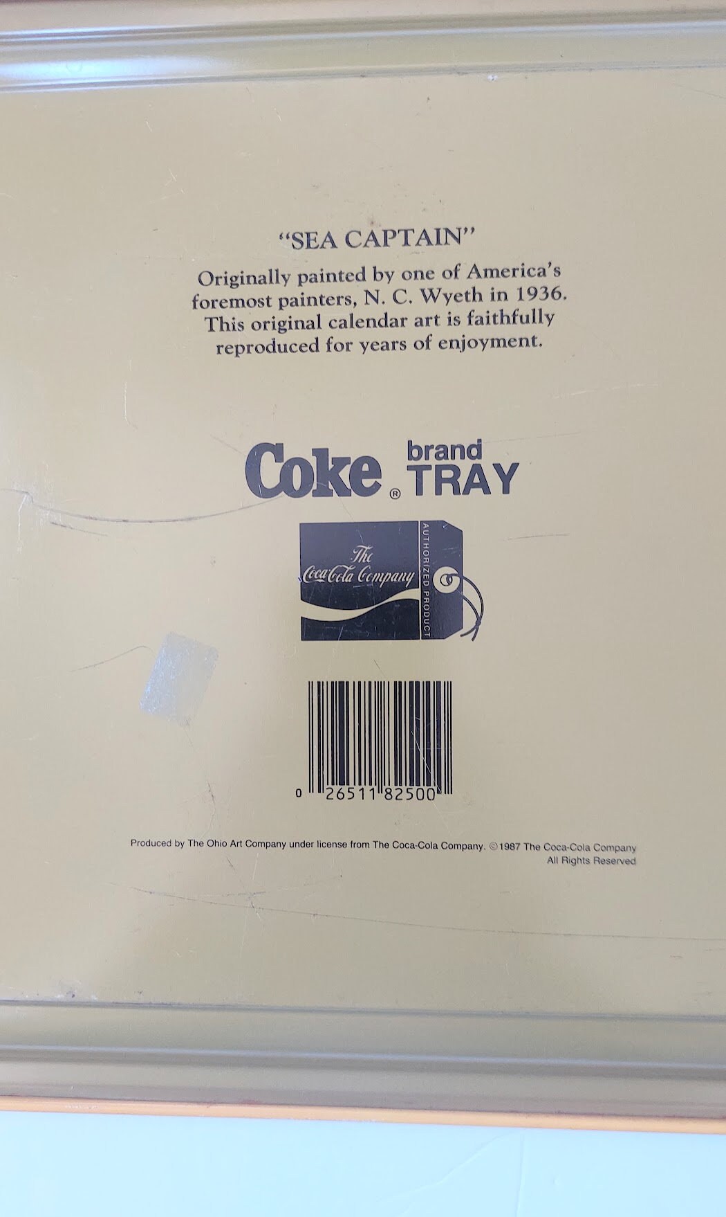 Coca-cola N C Wyeth Sea Captain Vintage Metal Tray 13.5 X 10.25 Ohio ...