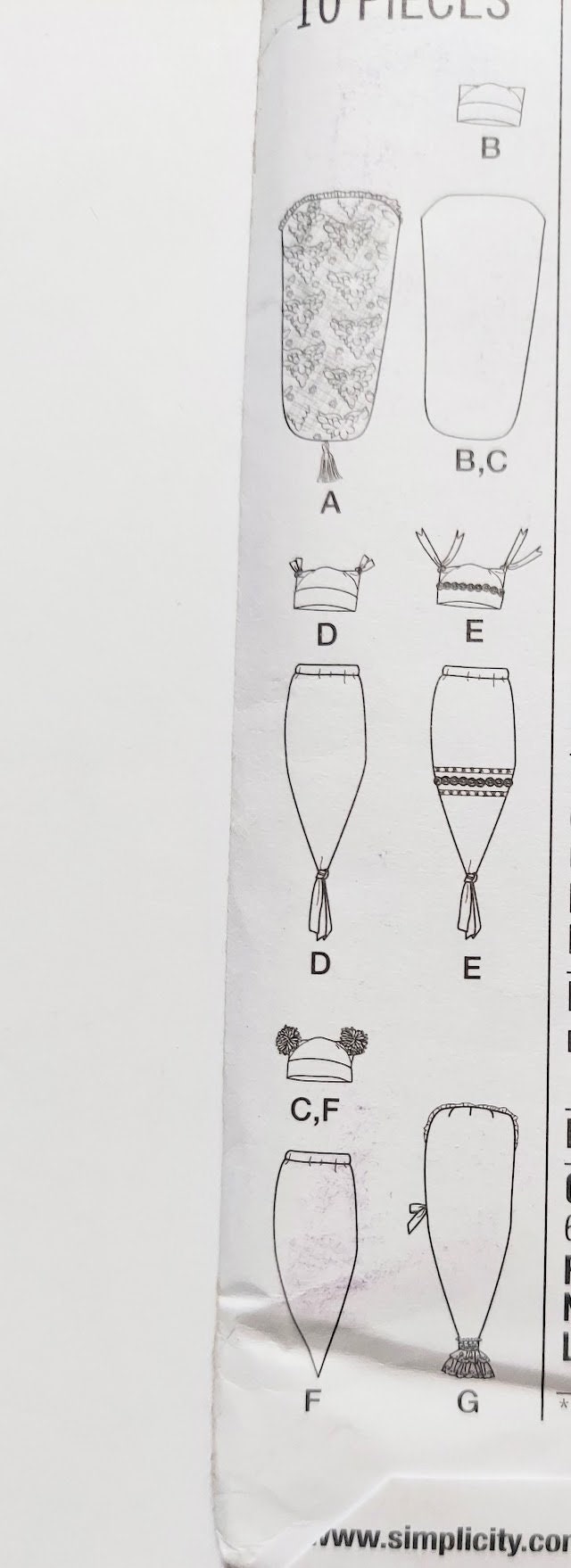 Simplicity Pattern 1898 Babies Costume Swaddling Sacks Hats Sewing XXS ...