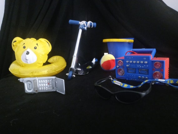 Build A Bear Vintage Beach Bum Scooter Pail Inflatable Radio - Etsy