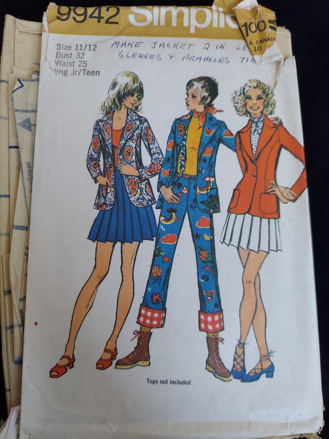 Simplicity 9942 Jr Teen Mini Skirt Jacket Pants Size 11/12 Cut - Etsy