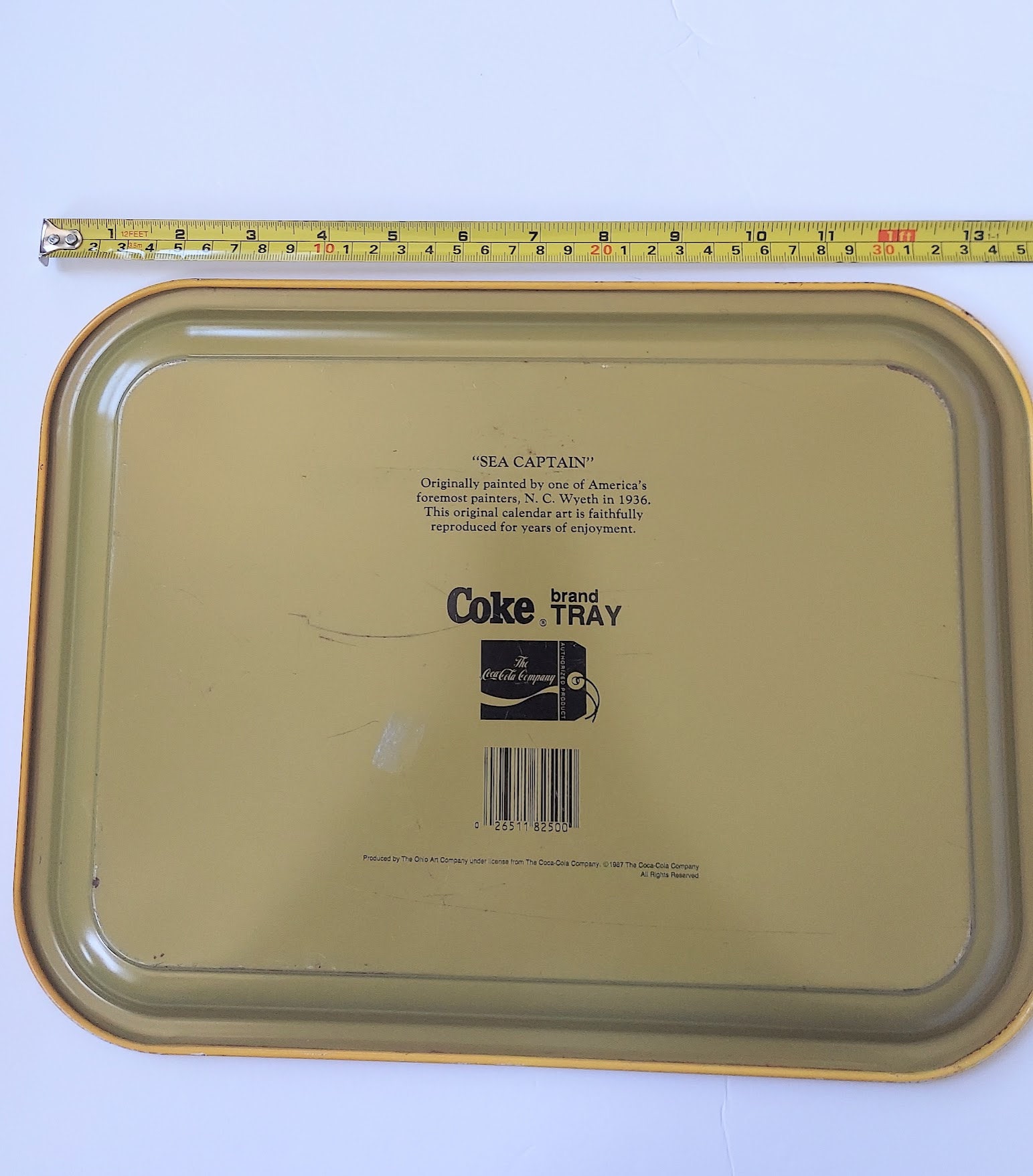 Coca-cola N C Wyeth Sea Captain Vintage Metal Tray 13.5 X 10.25 Ohio ...