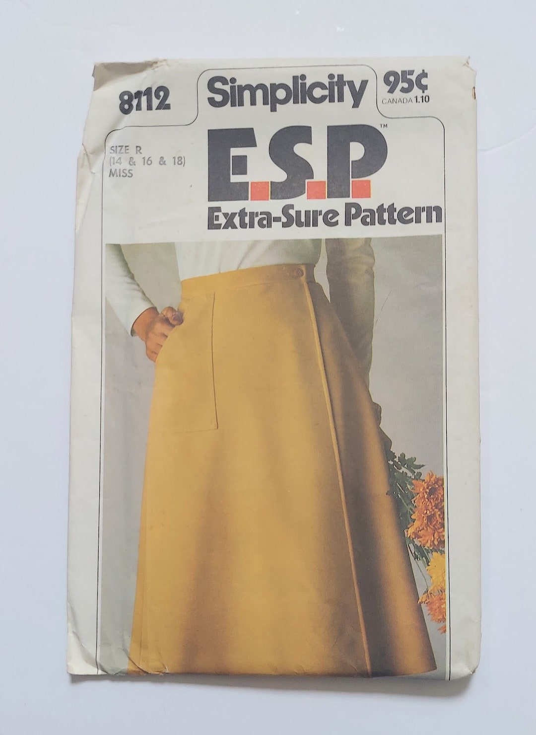 Simplicity Extra Sure Pattern 8112 Mock Wrap Skirt Size 14 16 18 Uncut ...