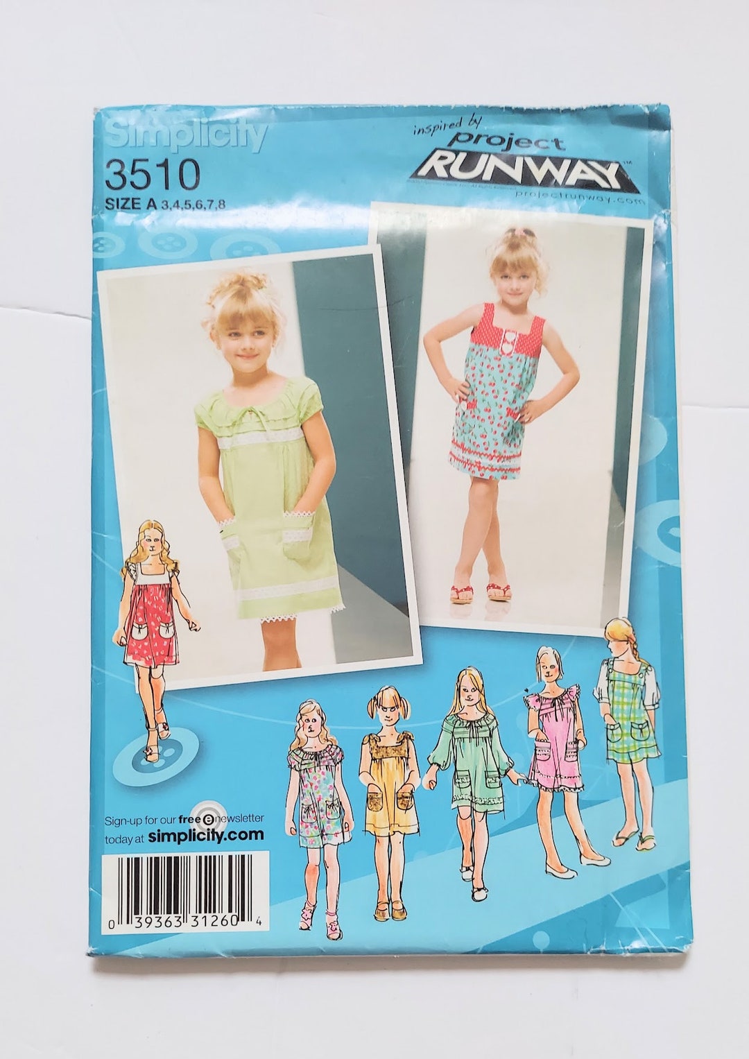 Simplicity Project Runway Pattern 3510 Girls Dress Bodice & Trim Size 3 ...