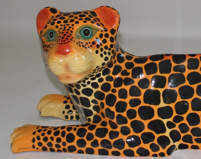 Vintage Hand Made Papier Mache Leopard - Etsy