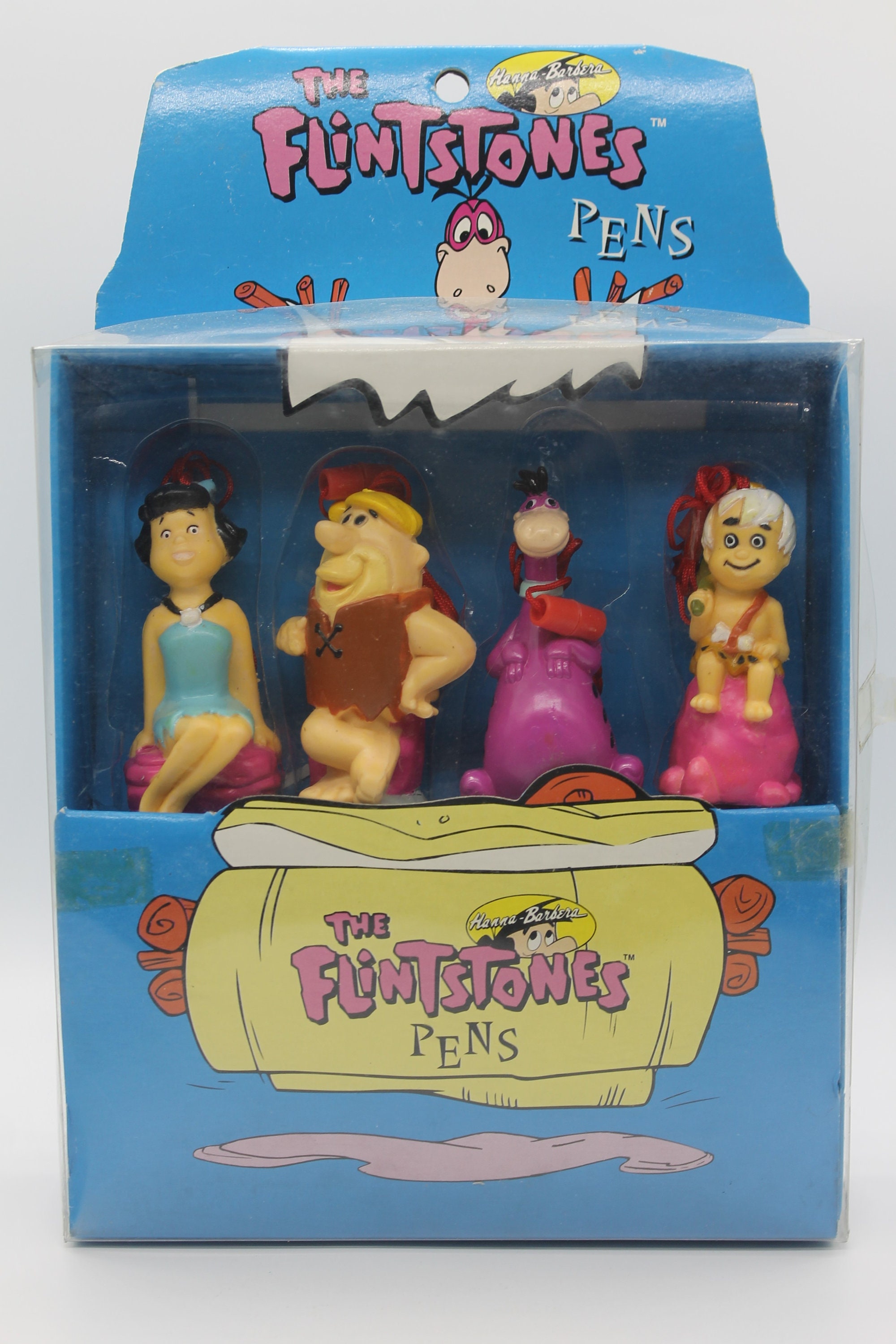 The Flintstones Pen 2 Set of 4 in Case, Hanna Barbera, 1994, Complete ...