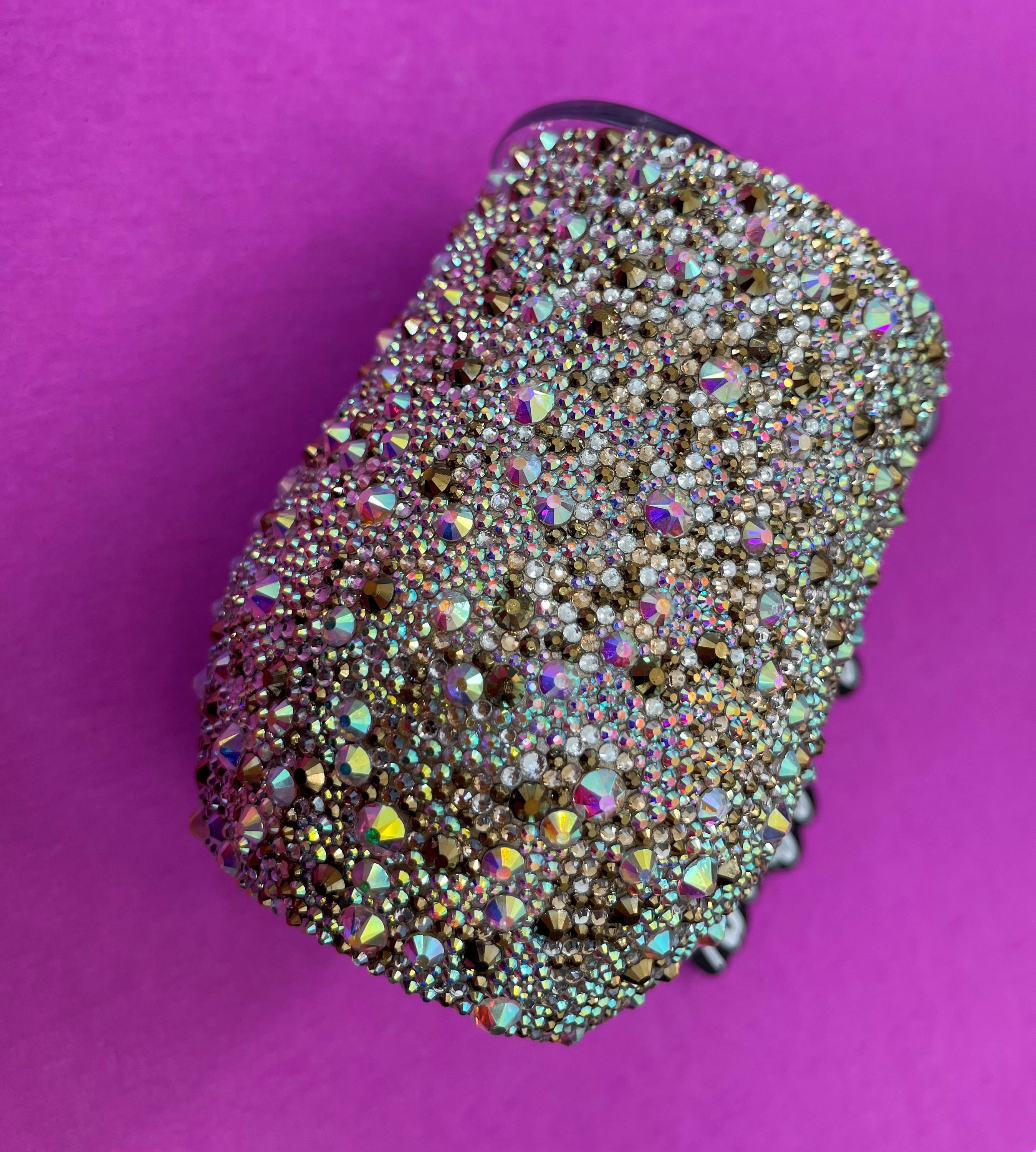 Gold Chunky Rhinestone Cup 12oz. Straight Clear Lid, Rhinestone Cup ...