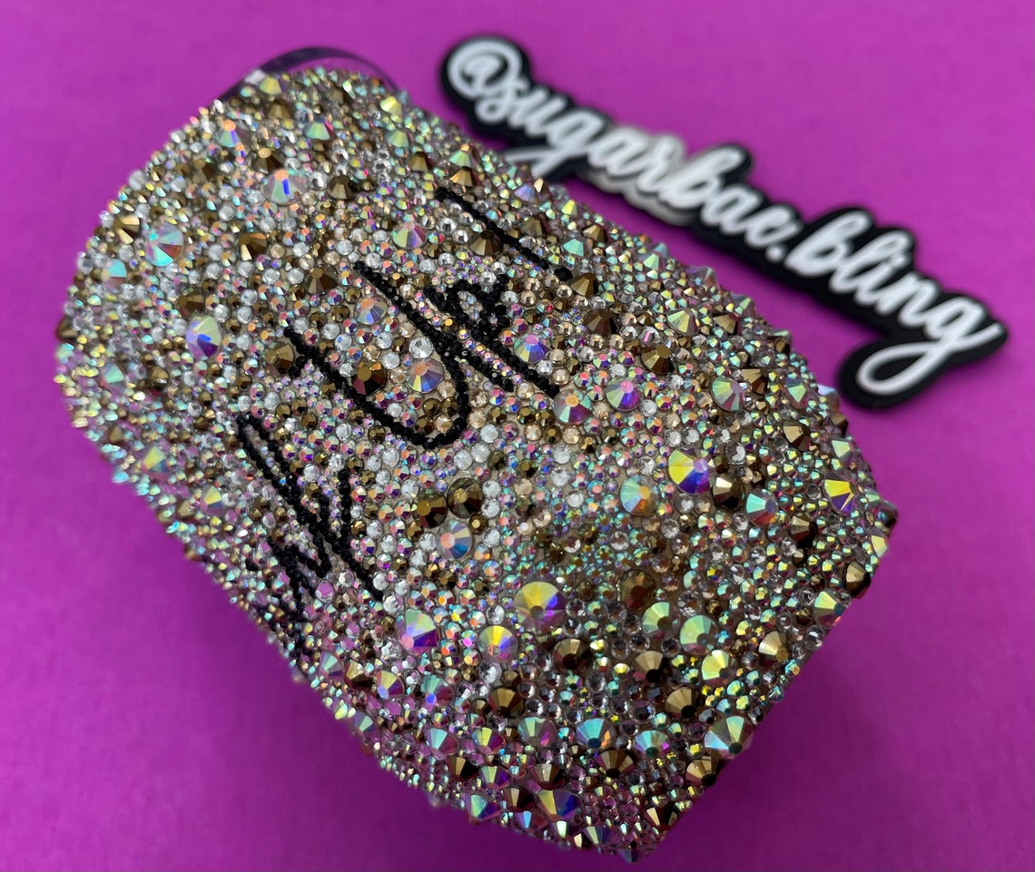 Gold Chunky Rhinestone Cup 12oz. Straight Clear Lid, Rhinestone Cup ...