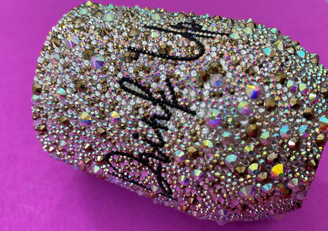 Gold Chunky Rhinestone Cup 12oz. Straight Clear Lid, Rhinestone Cup ...