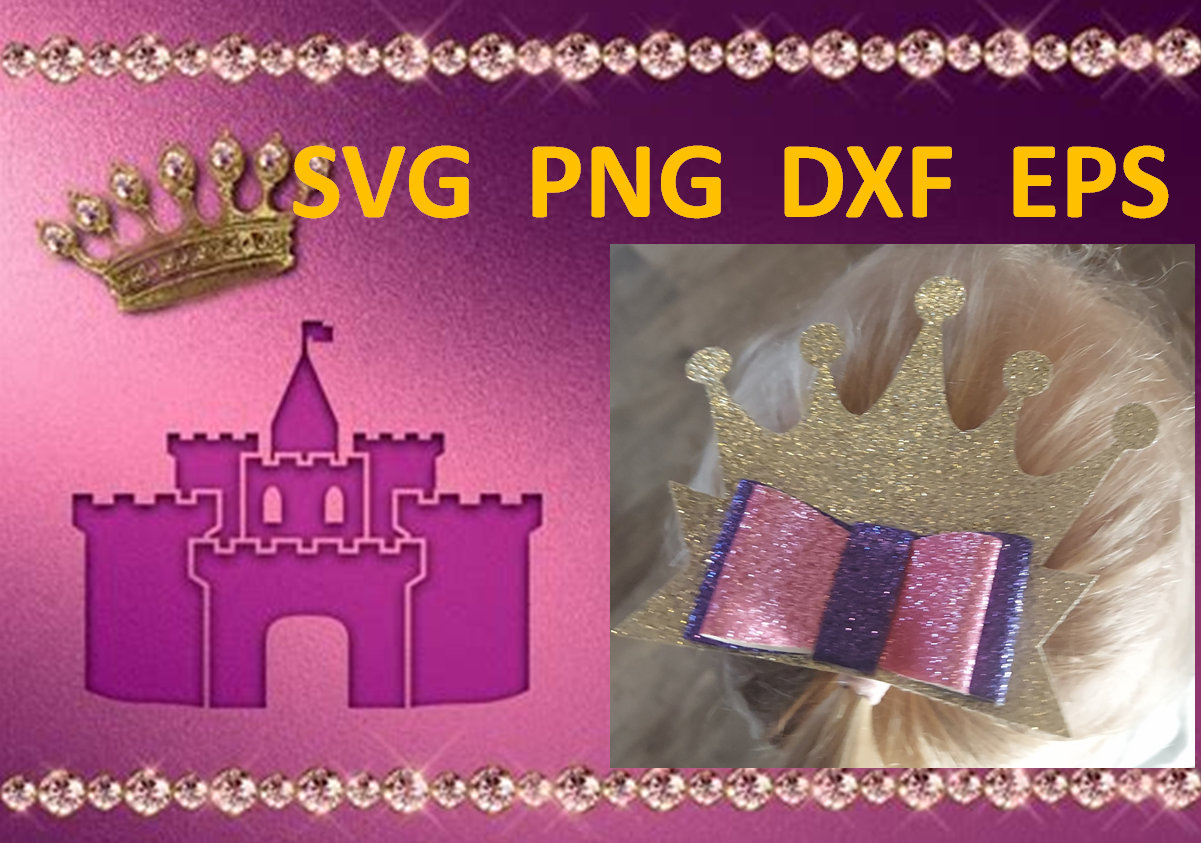 Magical Princess Crown Hair Bow SVG - Hair Bow SVG, PDF - Digital ...