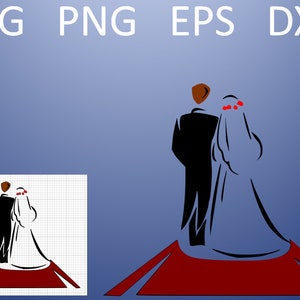 Bride and Groom at the Alter Svg Files for Cricut - Etsy