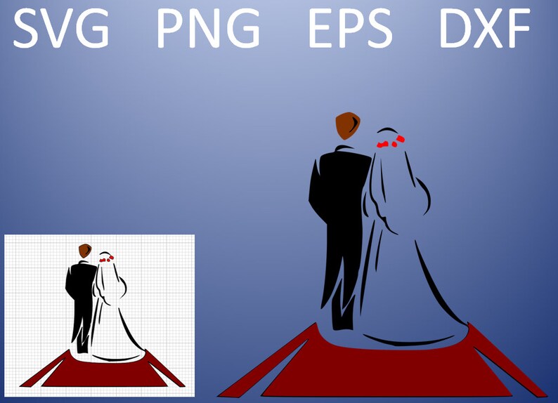 Bride and Groom at the Alter Svg Files for Cricut - Etsy