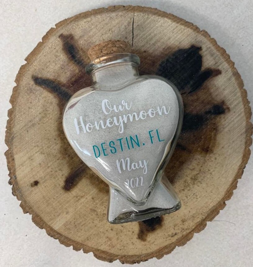 Heart Shaped Honeymoon Sand Keepsake Bottle Wedding Sand - Etsy