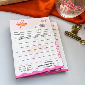 Personalized Carbonless Receipt Pad: 2-ply Small Business Invoice (4"x5 ...