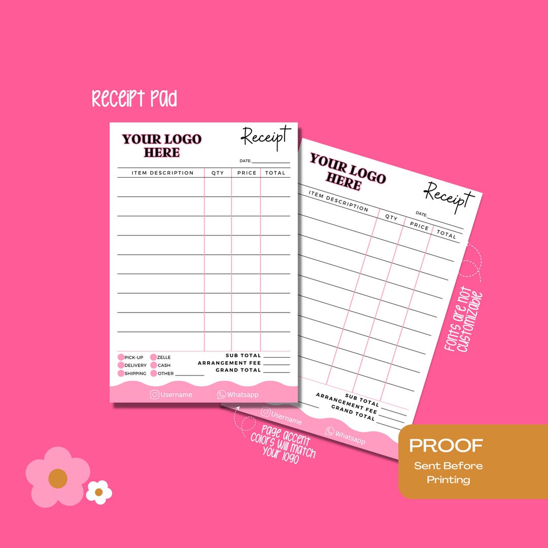 Personalized Small Business Receipts | Receipt Pad for Small Business ...