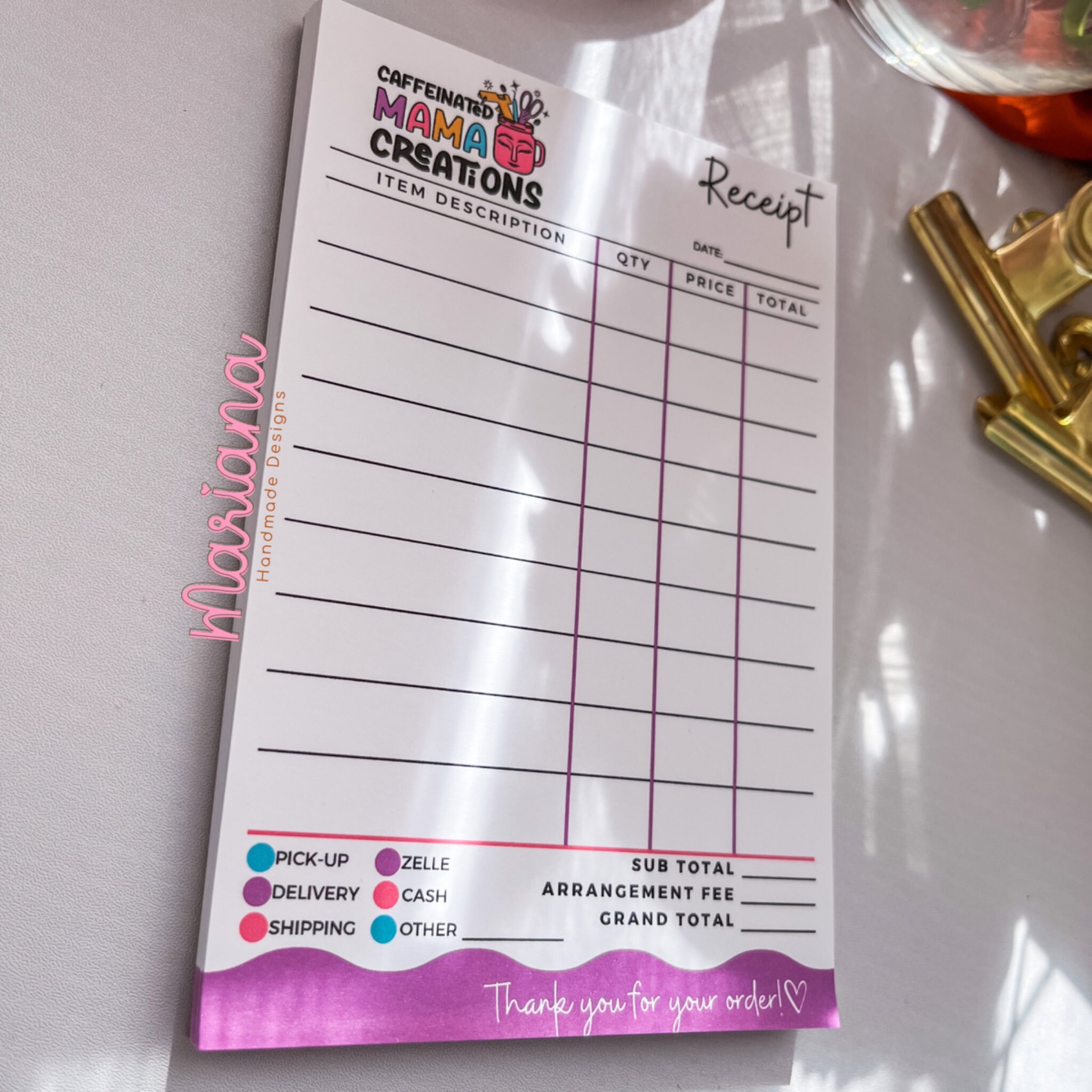 Personalized Small Business Receipts Receipt Pad for Small Business ...
