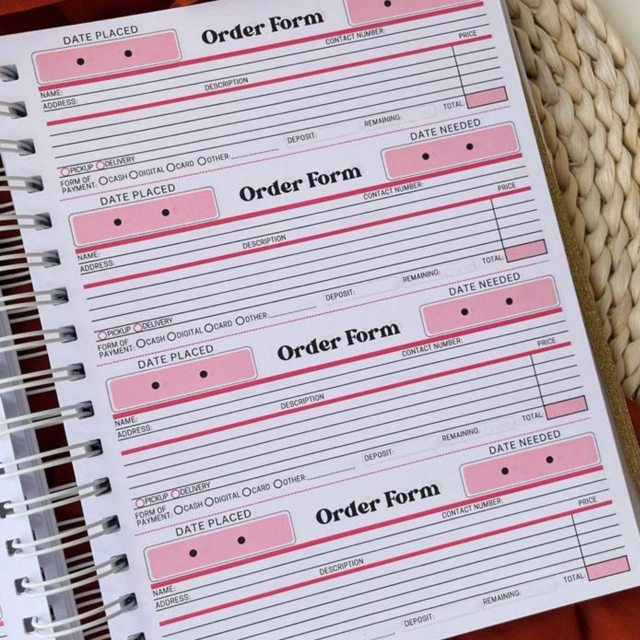 Custom Order Form Book Small Business Order Form Book Personalized ...