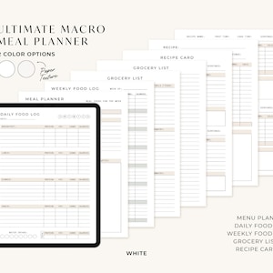 Ultimate Macro Meal Planner Digital Template, Weekly Menu Planner ...