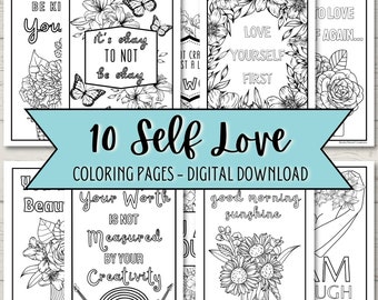 Self-love Coloring Pages for Teenagers and Adults (easy Version ...