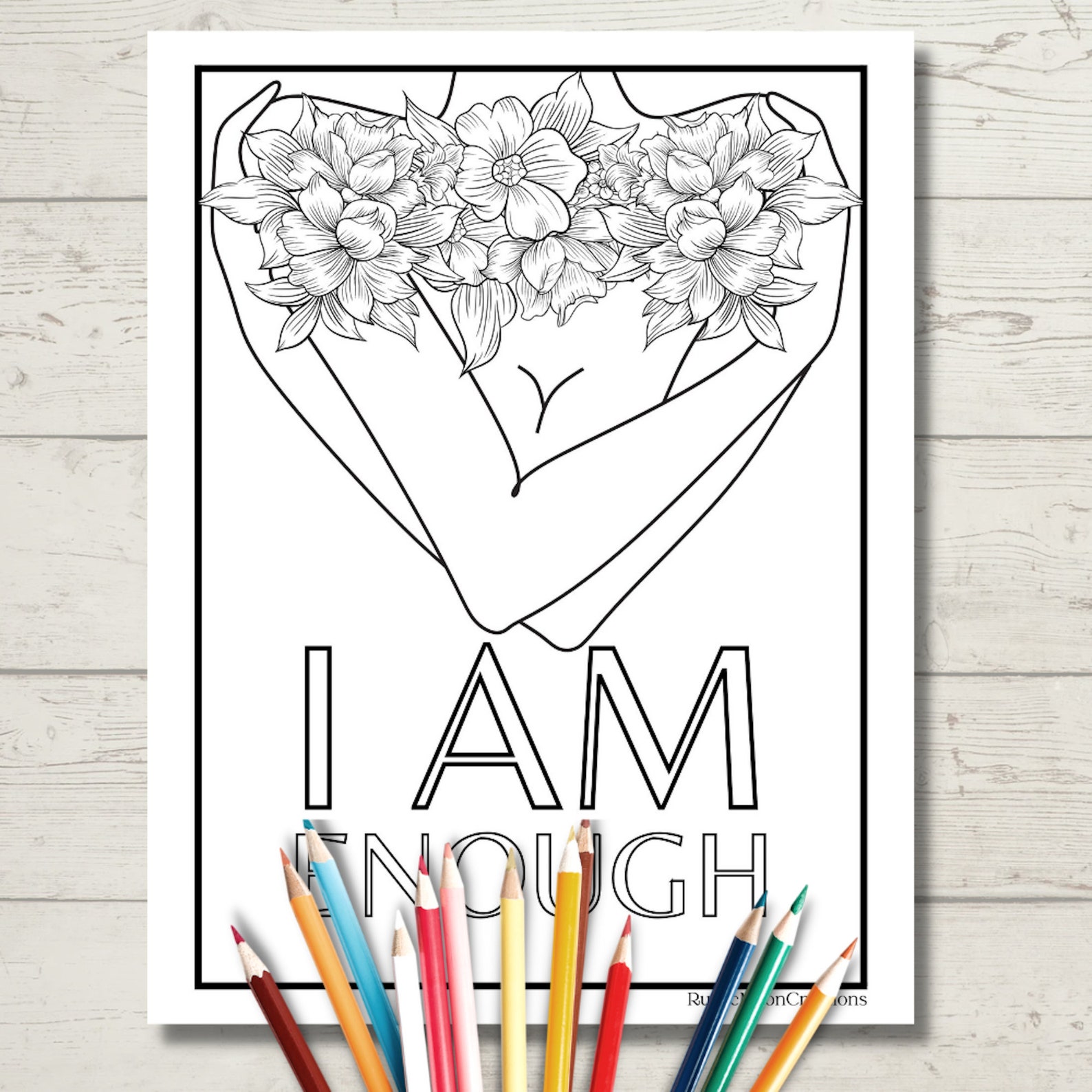 10 Self Love Coloring Pages - Etsy