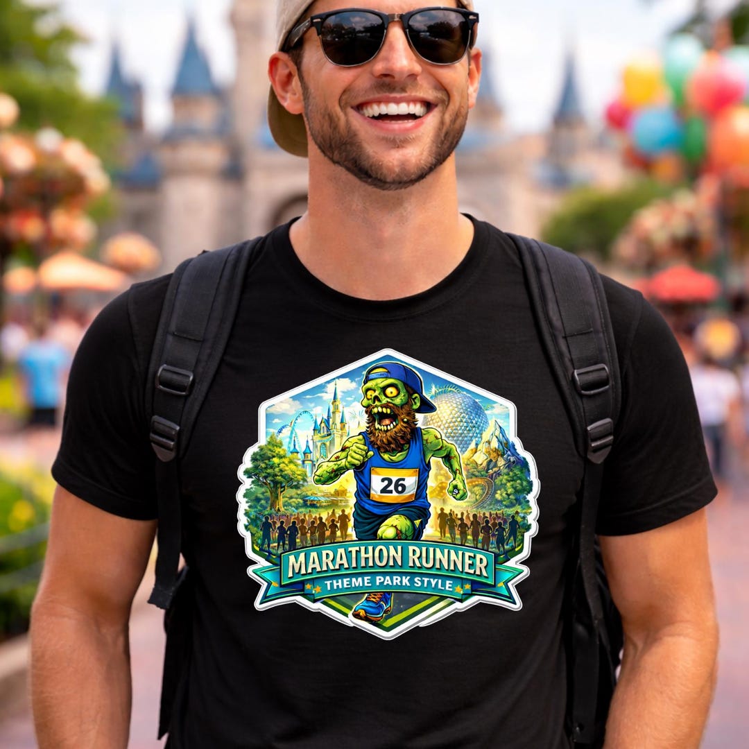 Marathon Runner Shirt Theme Park Style, Marathon Shirt, Theme Park ...