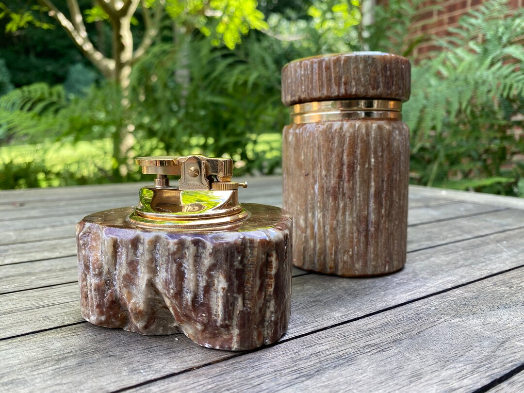 C1960 Brown Alabaster Vintage Smokers Set by Romano Bianchi - Etsy