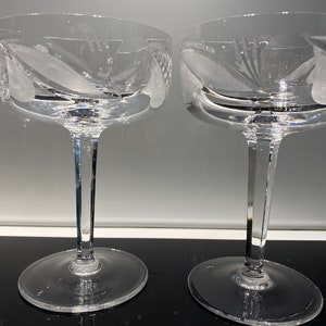 Five Vintage ROGASKA Crystal Champagne Tall Sherbet / Coupes Design Cut ...