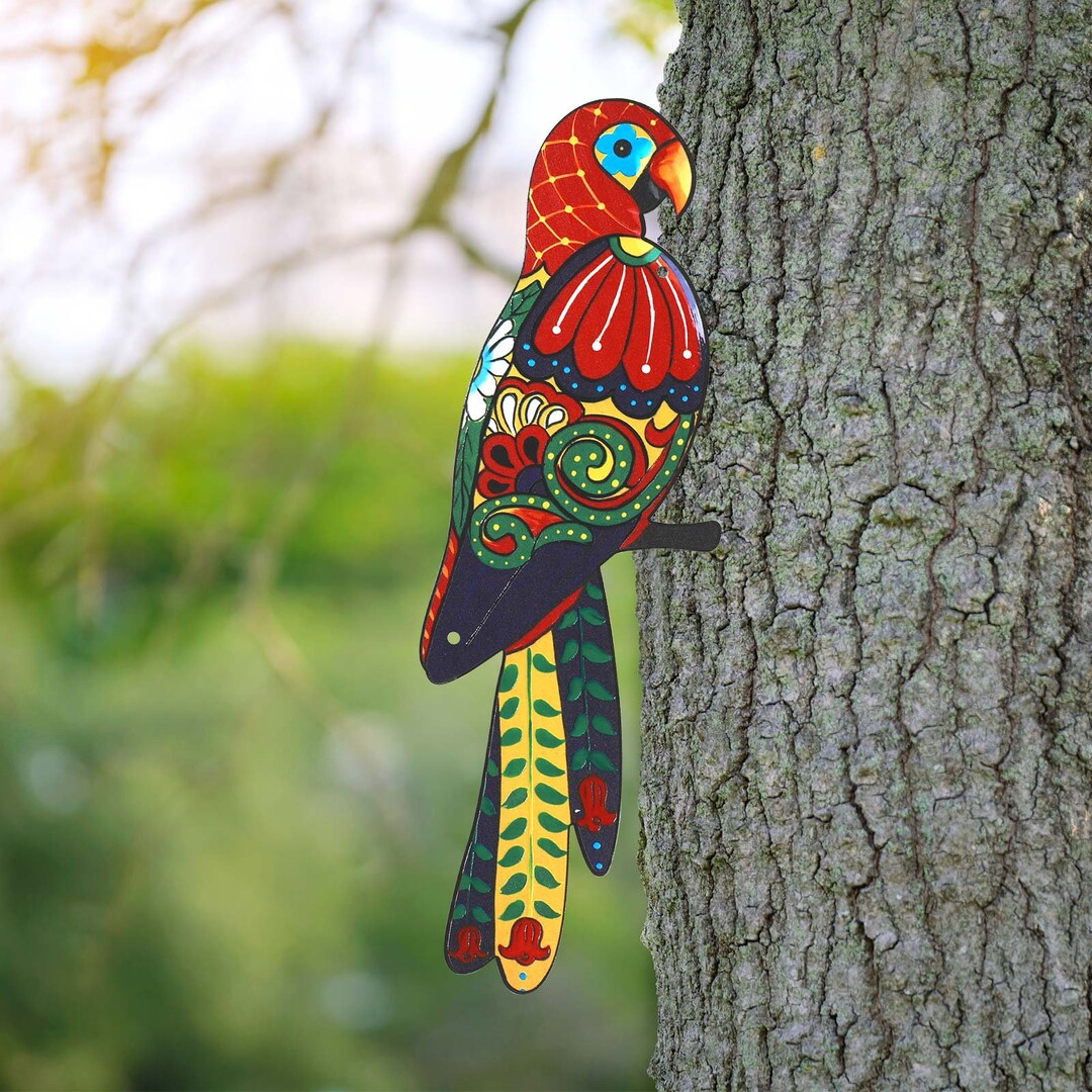 Colorful Metal Parrot Silhouette Rusted Bird Garden Sculpture - Etsy