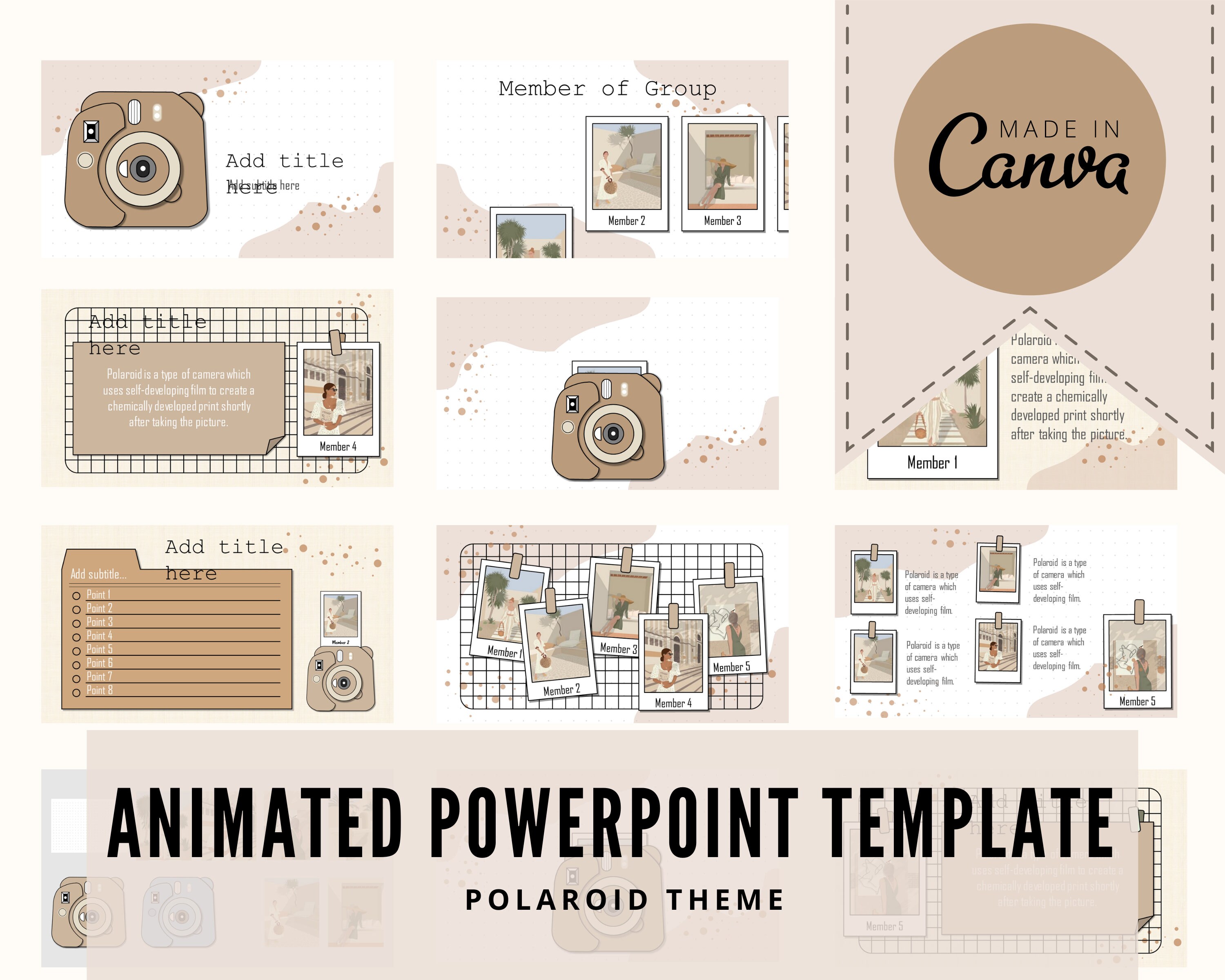 Animated Polaroid Theme Powerpoint Template | for Webinar | Class ...