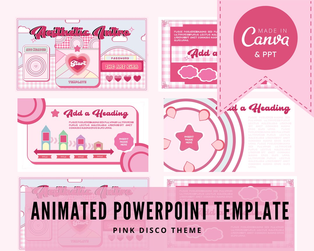 Animated Pink Disco Theme Powerpoint Template | for Webinar | Class ...