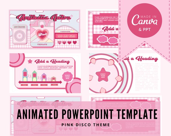 Animated Pink Disco Theme Powerpoint Template | Etsy
