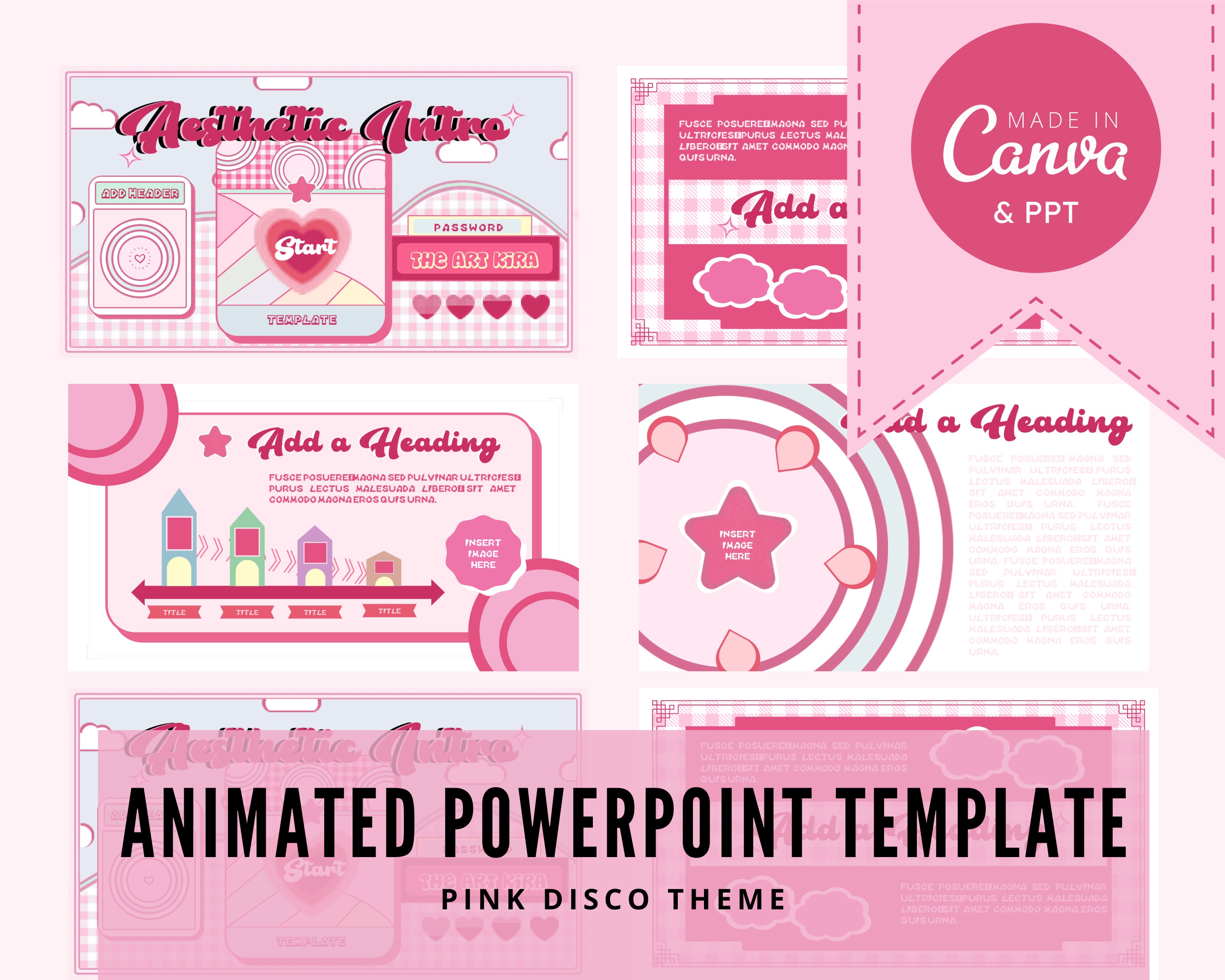Animated Pink Disco Theme Powerpoint Template for Webinar - Etsy