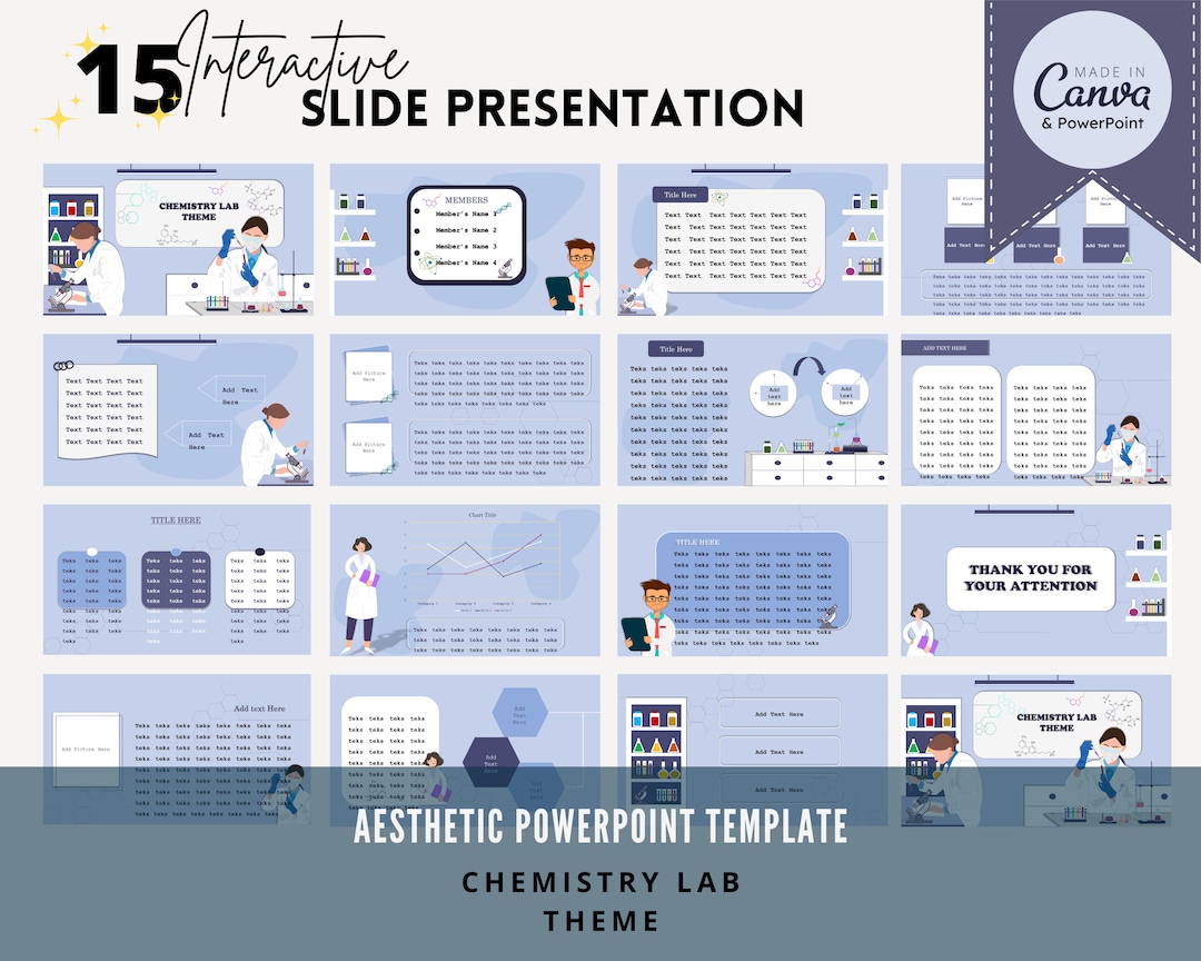Chemistry Lab Theme Slide Presentation Template Chemistry - Etsy