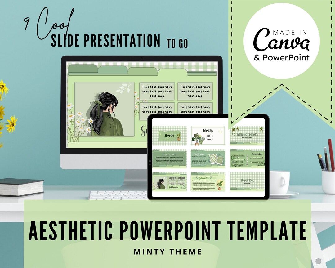 Animated Aesthetic Minty Theme Powerpoint | for Webinar | Class ...