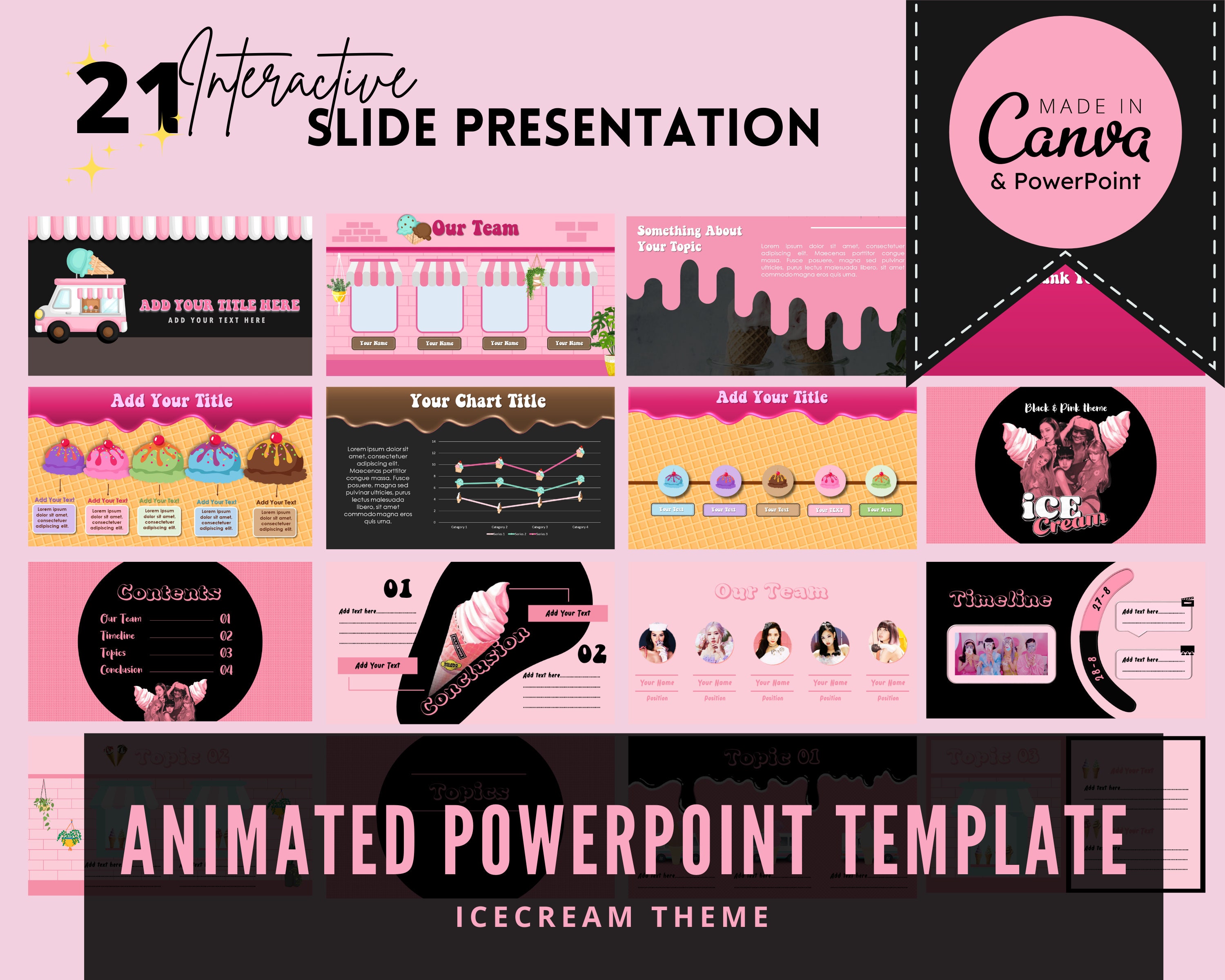 Animated Ice-cream Theme Powerpoint Slide Presentation Template | for ...