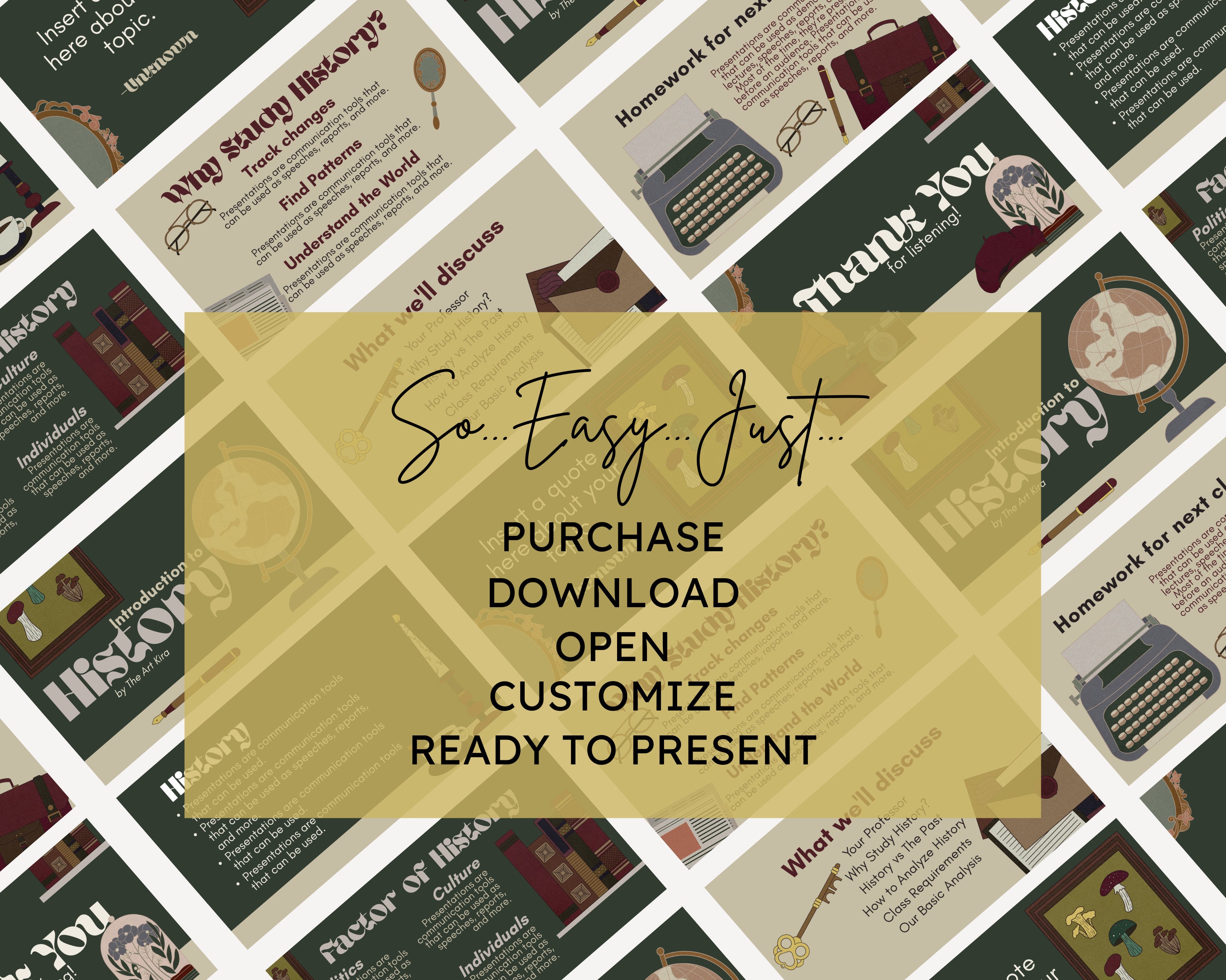 Animated History Theme Powerpoint Slide Presentation Template - Etsy ...