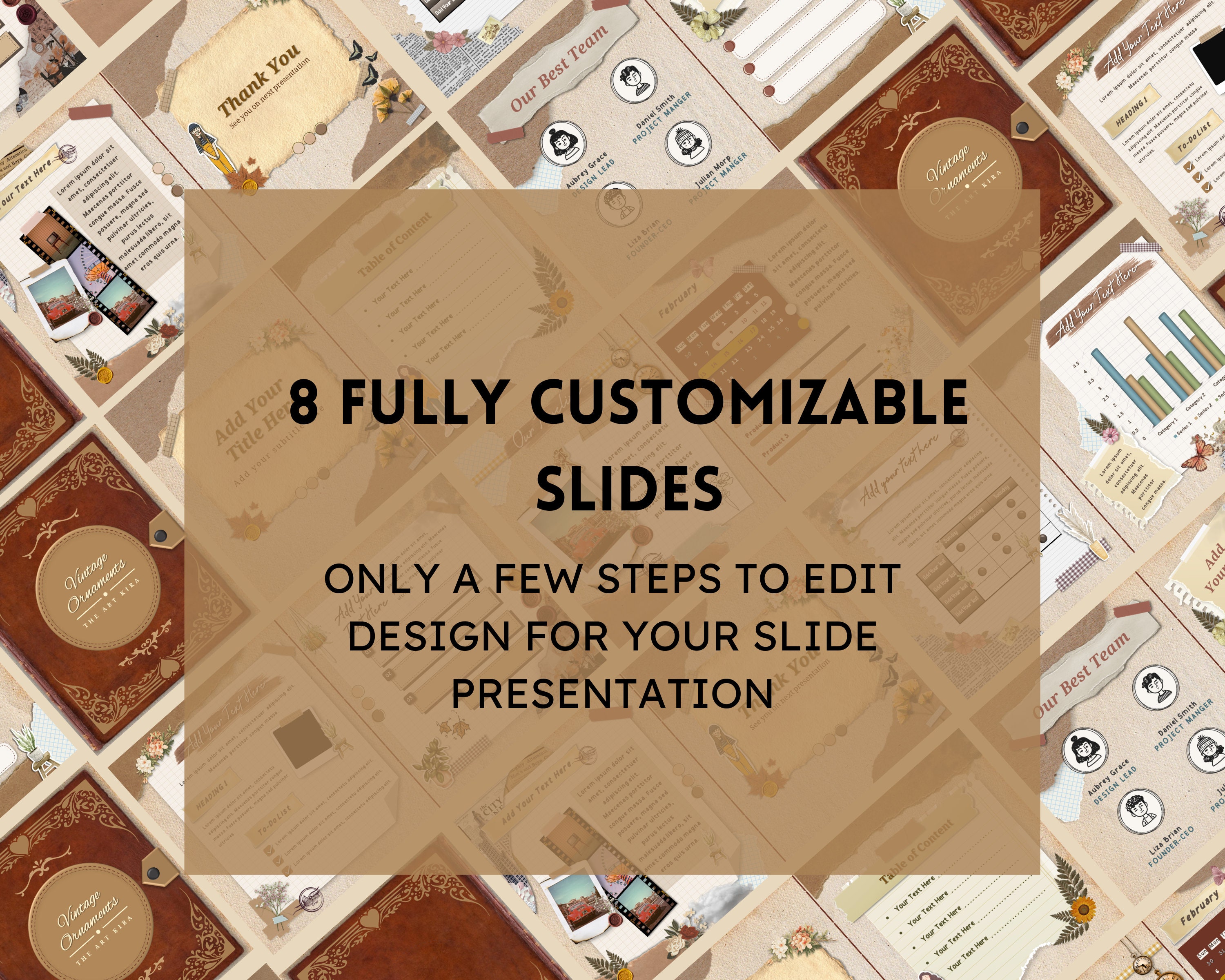 Aesthetic Vintage Book Theme Powerpoint Slide Presentation Template for ...