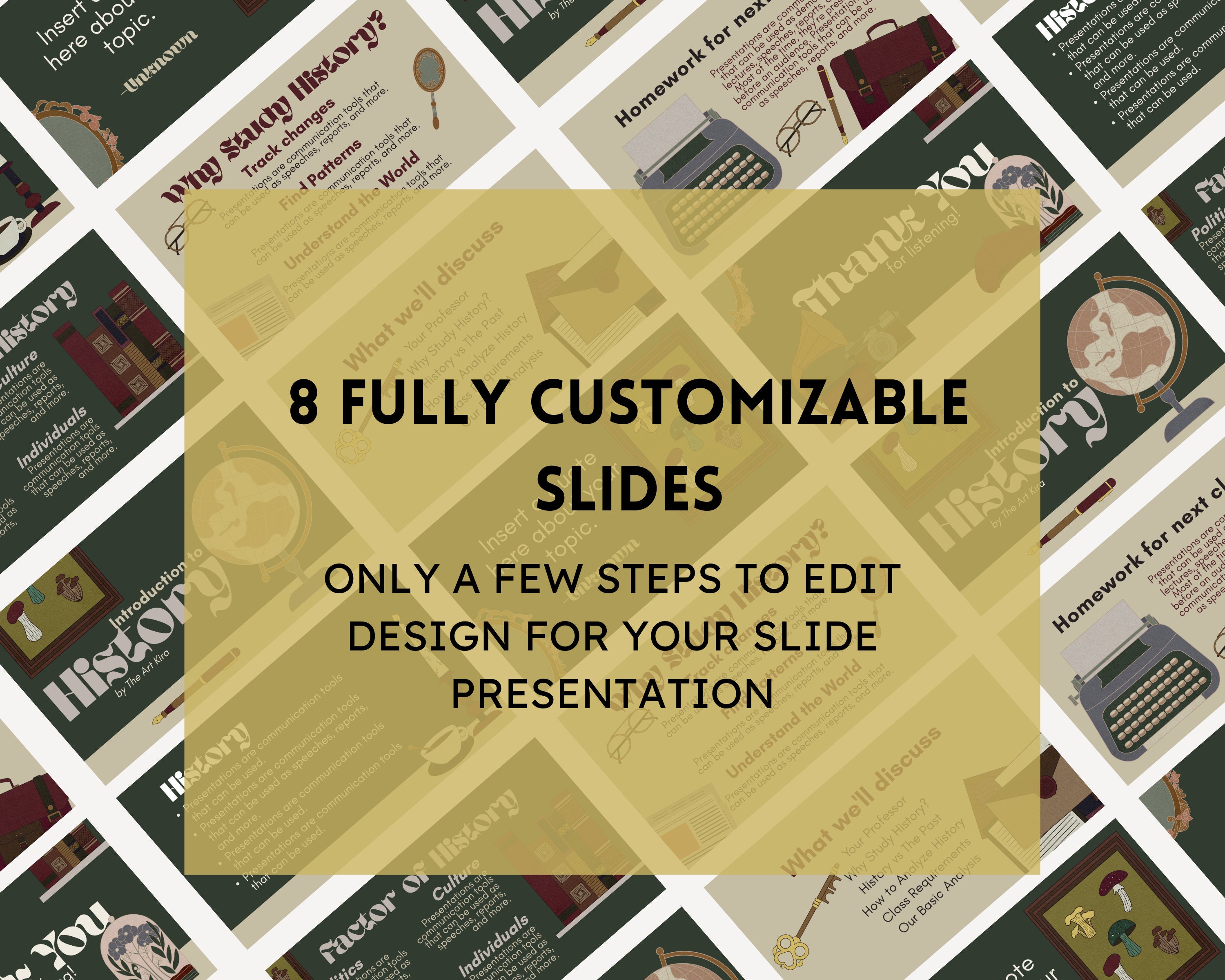 Animated History Theme Powerpoint Slide Presentation Template - Etsy ...