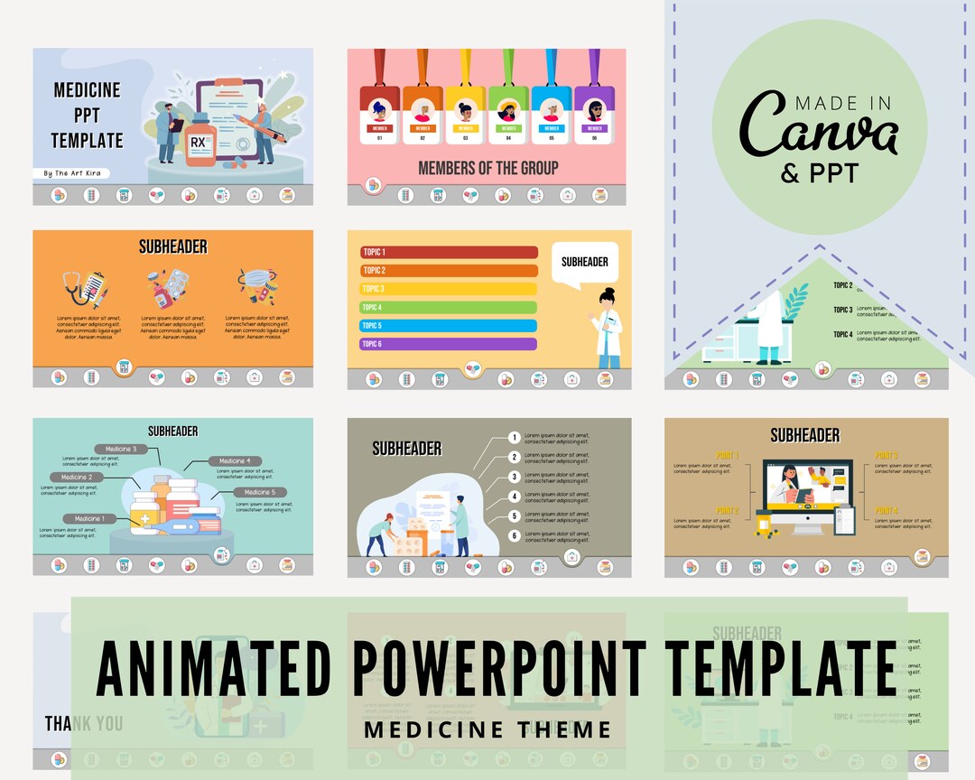 Animated Medicine Theme Powerpoint Template | for Webinar | Class ...