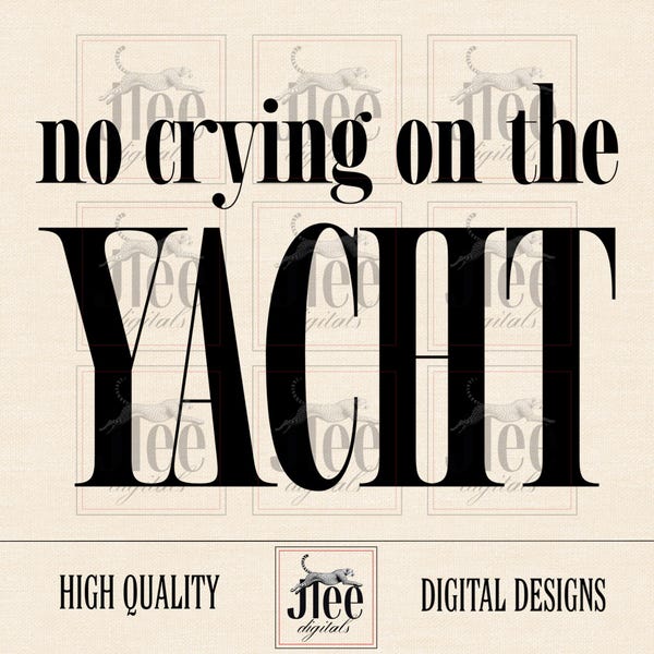 No Crying on Yacht - Etsy