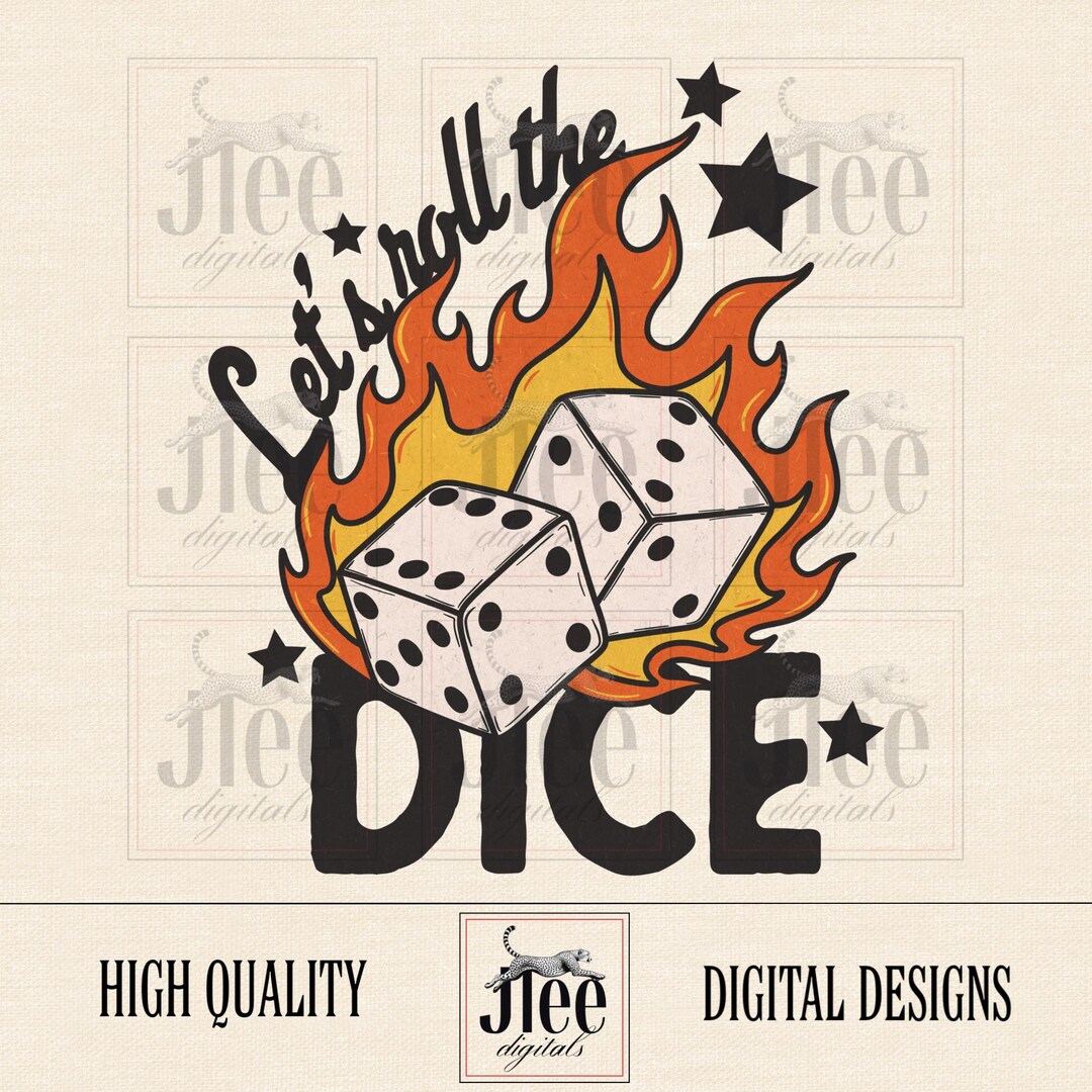 Roll the Dice PNG: Retro Edgy Design (digital Download) - Etsy