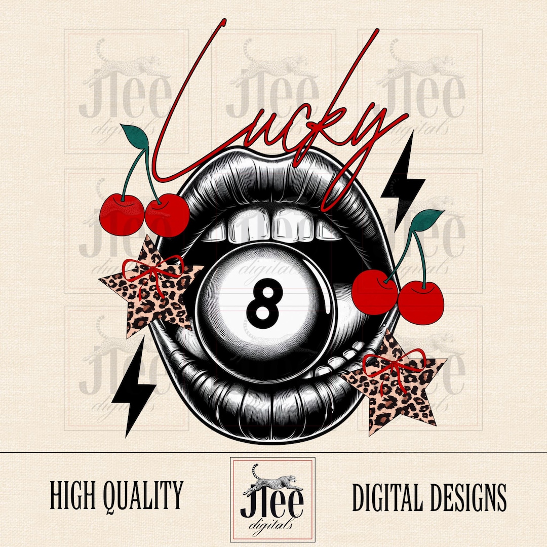 Lucky Eight Ball Png,digital Design,tshirt Png,trendy Designs,aesthetic ...