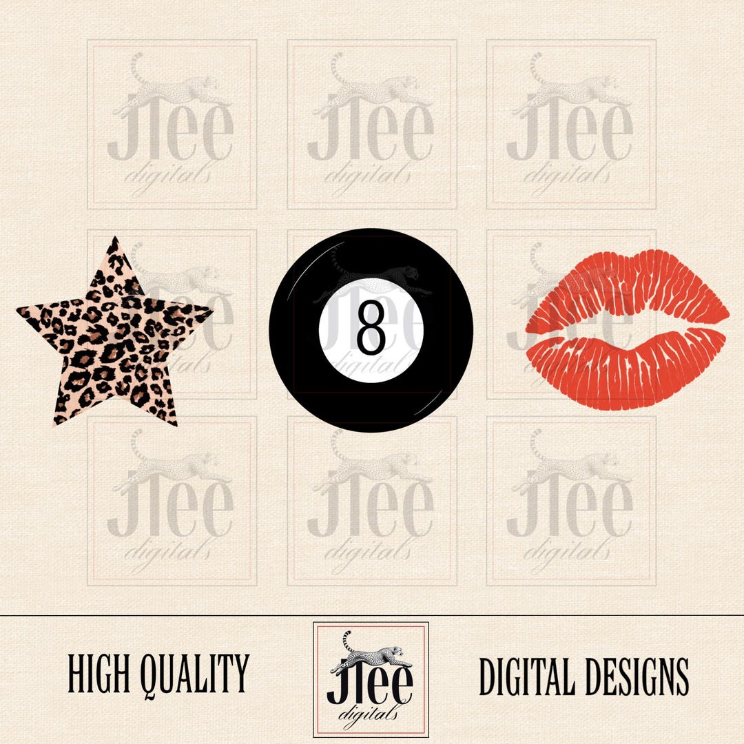 Star, 8 Ball, Lips Png,digital Design,tshirt Png,trendy Designs ...